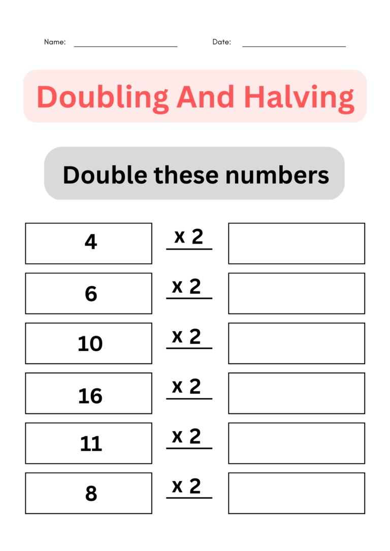 printable doubling and halving worksheets grade 1 2 3 | Made By Teachers