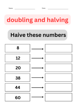 printable doubling and halving worksheets grade 1 2 3 | Made By Teachers