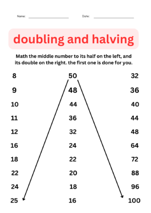 printable doubling and halving worksheets grade 1 2 3 | Made By Teachers