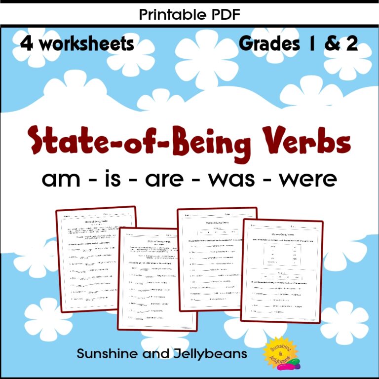 State-of-Being Verbs - am-is-are-was-were - Grades 1-2 - Great for ...