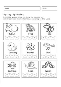 Spring Syllables Worksheets | Made By Teachers