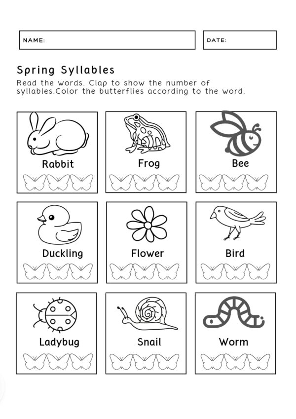 Spring Syllables Worksheets | Made By Teachers