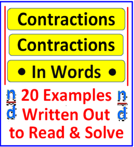 Contractions in Words (20 Examples Written Out) | Made By Teachers