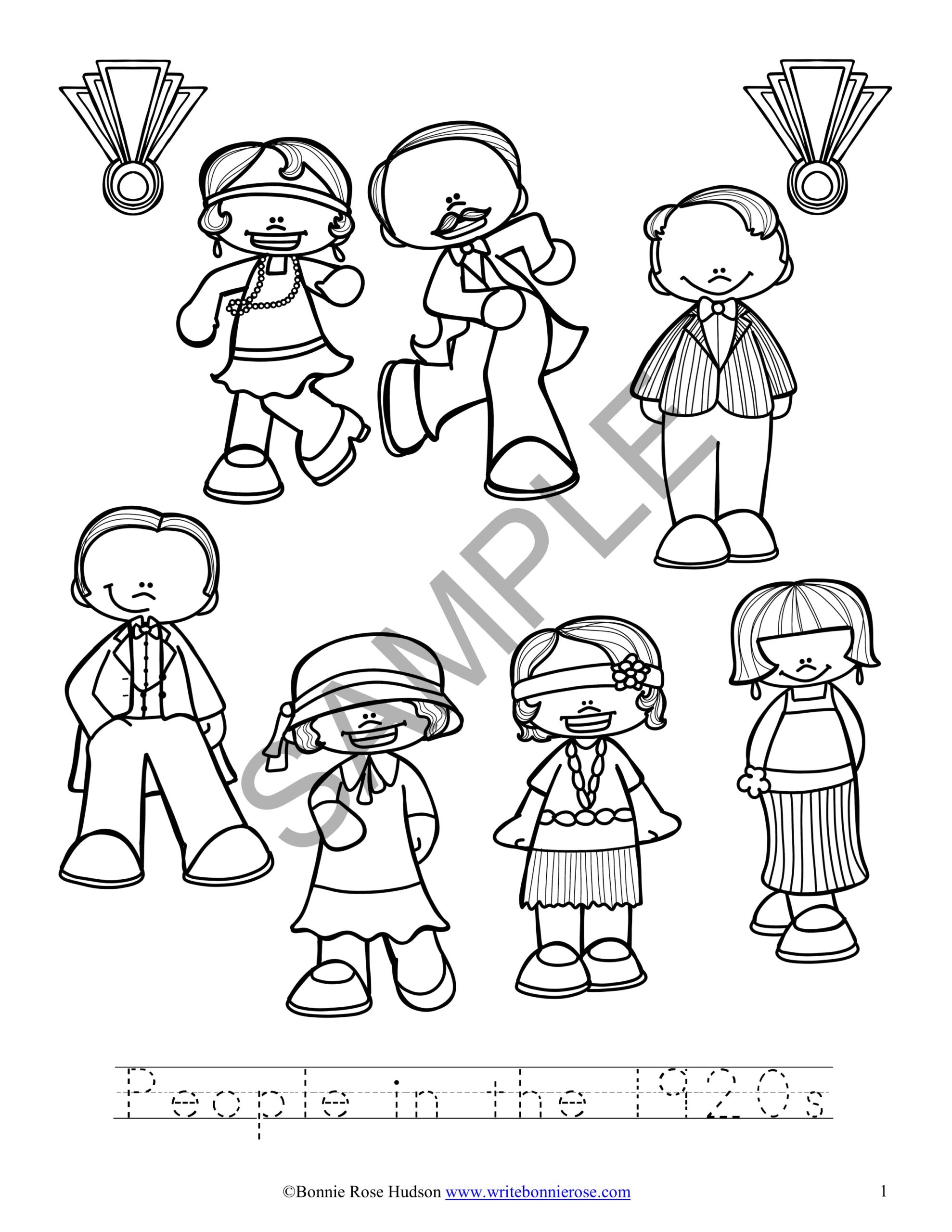 History by the Decade-1920s: Coloring Book with Print Copywork | Made ...