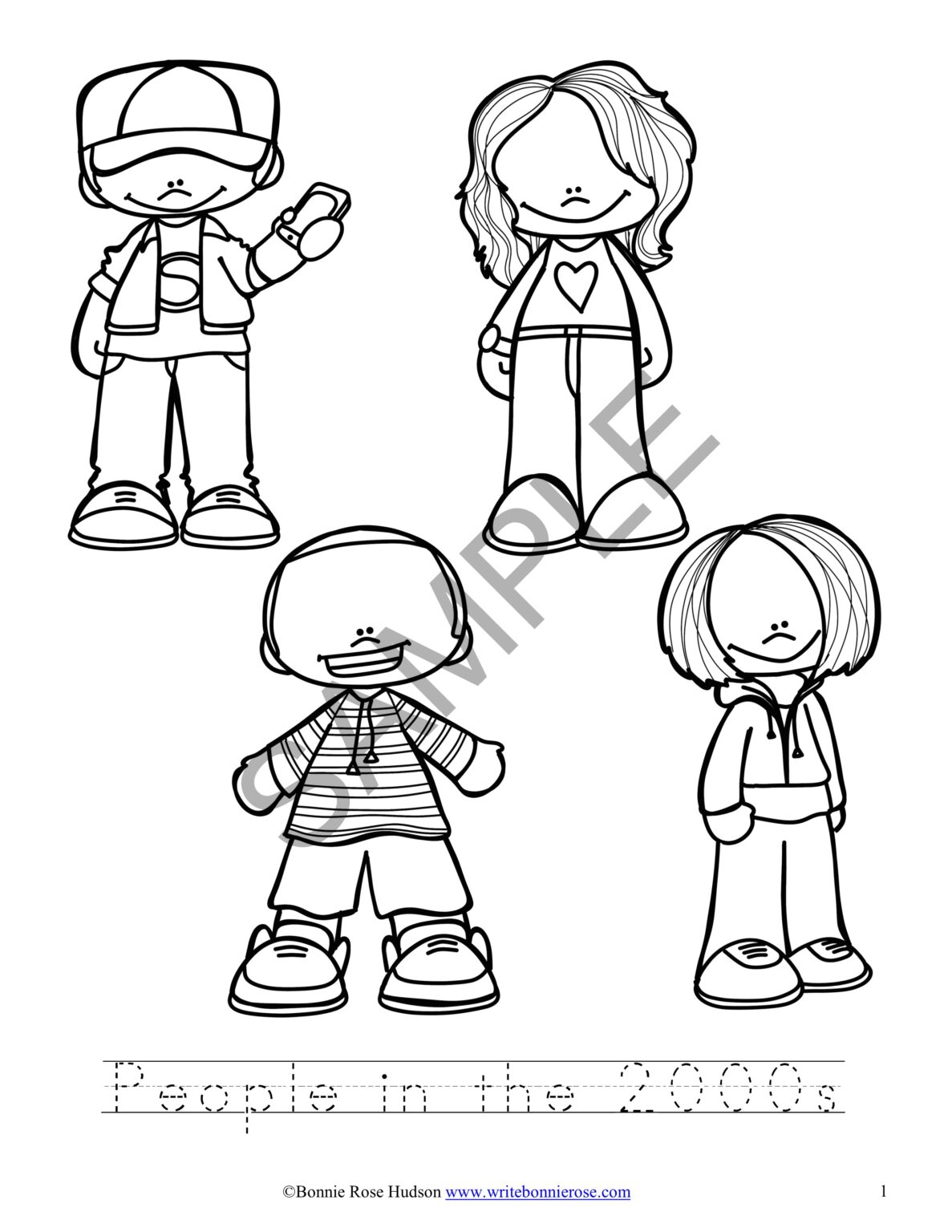 History by the Decade-2000s: Coloring Book with Print Copywork | Made ...