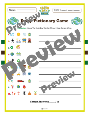 Earth Day Emoji Pictionary Game | Fun Environmental Activity for Adults ...