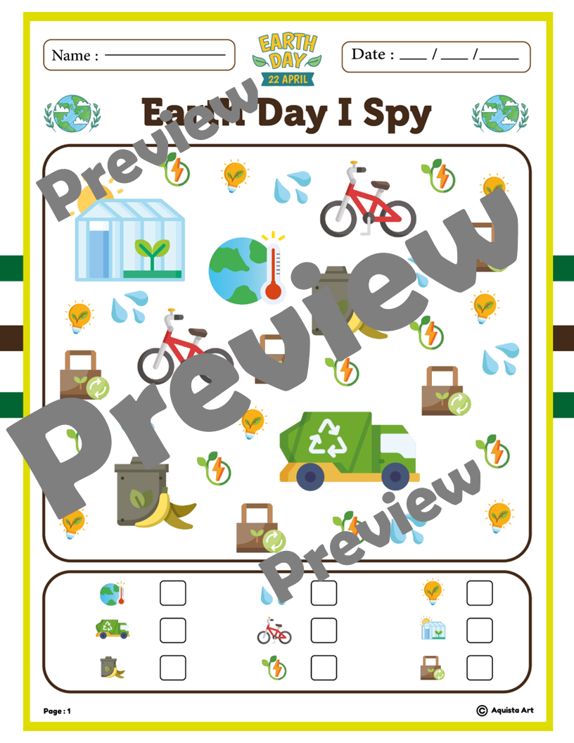 Earth Day I Spy Activity | Find and Count | Made By Teachers