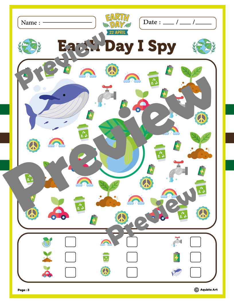 Earth Day I Spy Activity | Find and Count | Made By Teachers