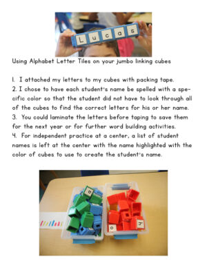 Jumbo Cubes Alphabet Words and Letter Sounds Center | Made By Teachers