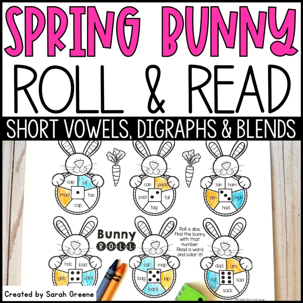 Short Vowel (CVC), Digraphs & Blends Roll & Read Game | Made By Teachers