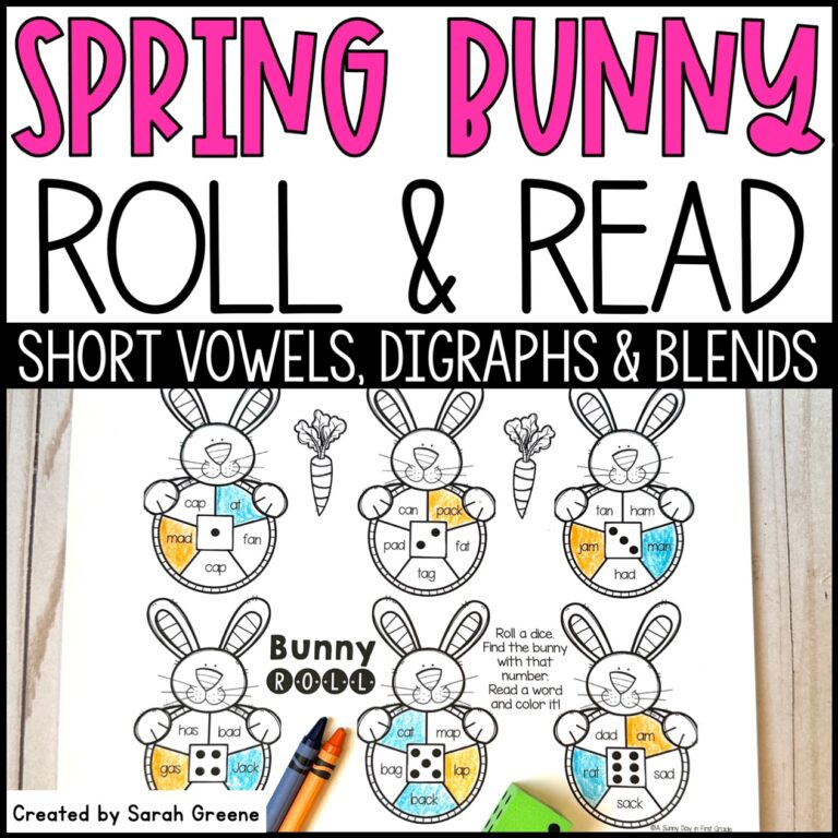Short Vowel (CVC), Digraphs & Blends Roll & Read Game | Made By Teachers