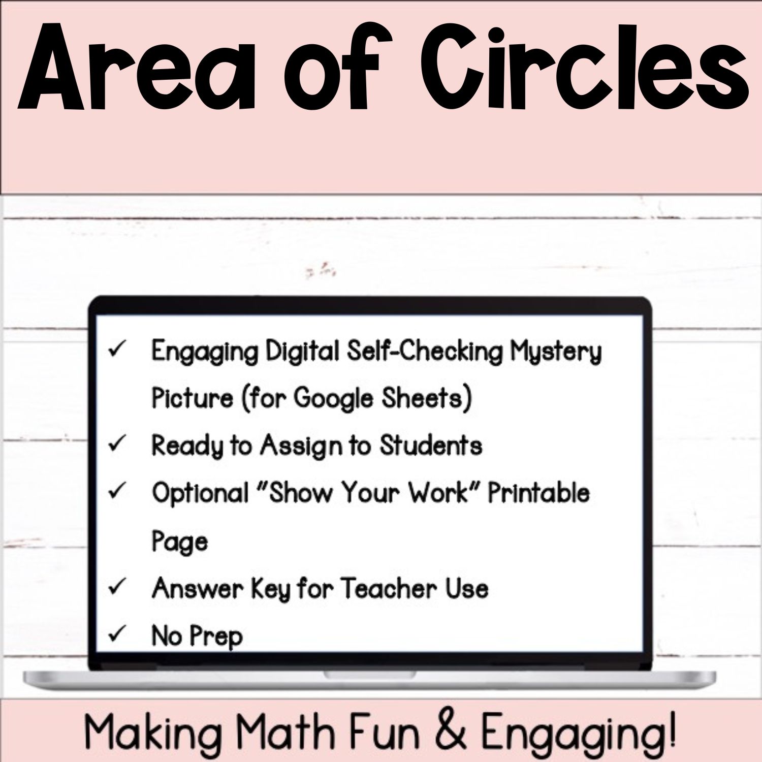 Area of Circles Digital Self-Checking Activity | Made By Teachers
