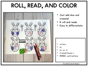 Bossy R Roll & Read Spring Game | Made By Teachers