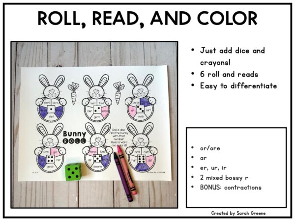 Bossy R Roll & Read Spring Game | Made By Teachers