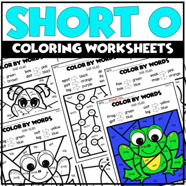 Short Vowel Color by Code Coloring Worksheets | Short o | Made By Teachers