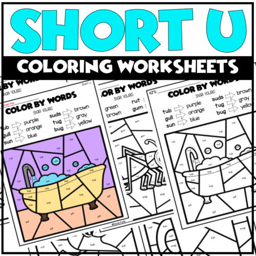 Short Vowel Color by Code Coloring Worksheets | Short u | Made By Teachers