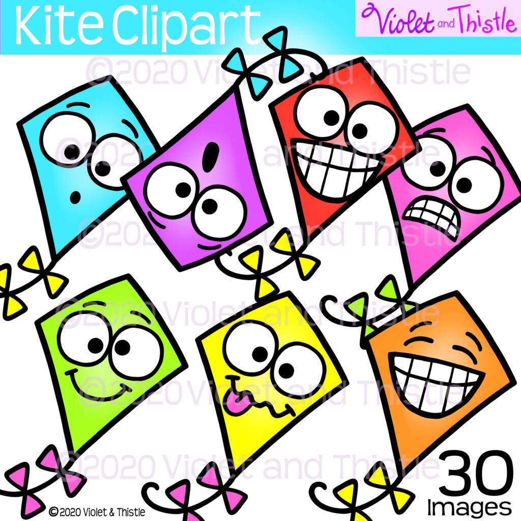 Kite Clipart Super Cute Spring Kites Fun Faces Clip Art Emotion ...