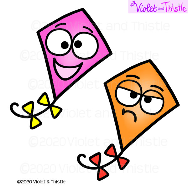 Kite Clipart Super Cute Spring Kites Fun Faces Clip Art Emotion ...