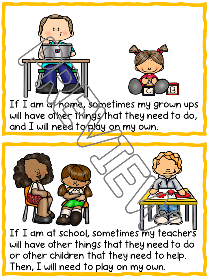 Playing on My Own, Independent Play Social Skills Story | Made By Teachers