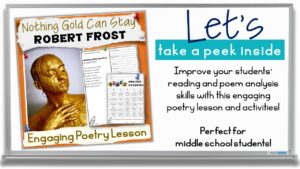 Poetry Lesson - Nothing Gold Can Stay by Robert Frost - Print and ...