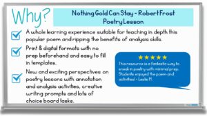 Poetry Lesson - Nothing Gold Can Stay by Robert Frost - Print and ...