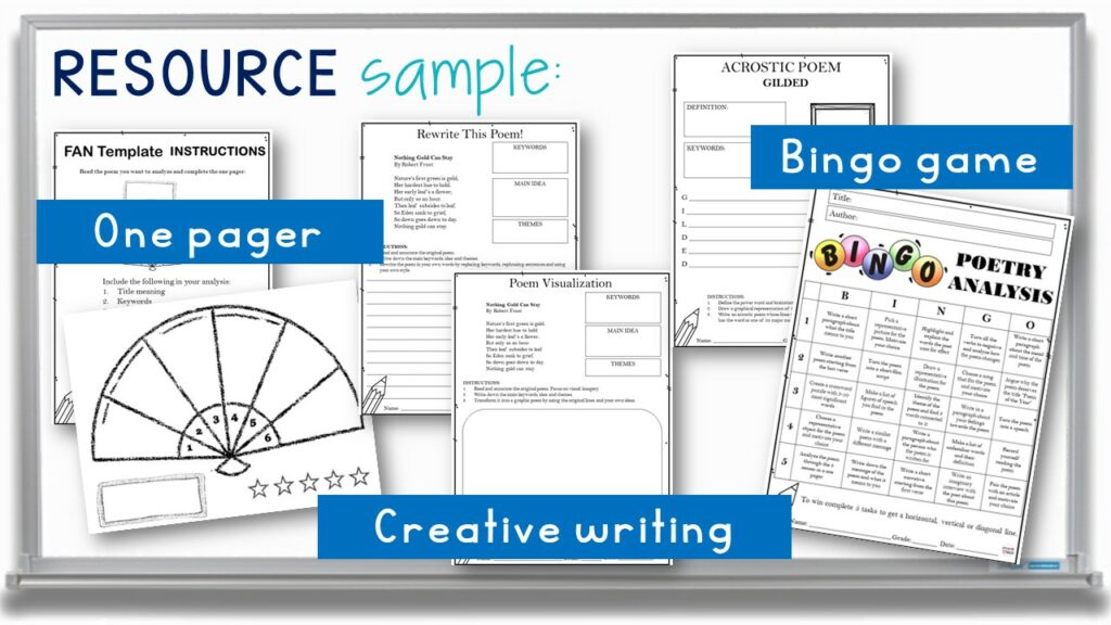 Poetry Lesson - Nothing Gold Can Stay by Robert Frost - Print and ...