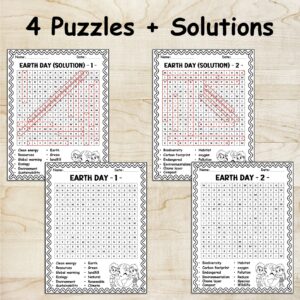 EARTH DAY Word Search Puzzles Worksheet Activities April Word Search ...