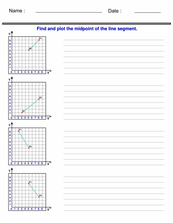 Midpoint Formula Problems Find And Plot The Midpoint Of The Line