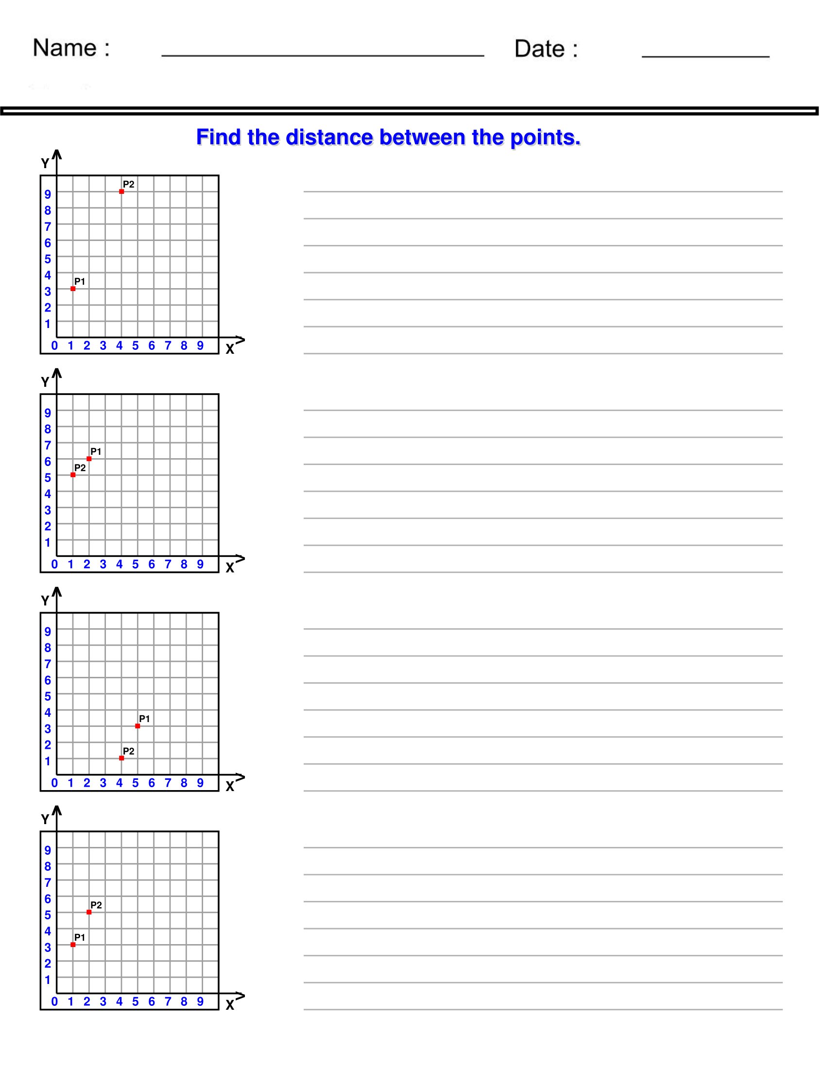 Find the distance between the points - Pythagorean Theorem Distance ...