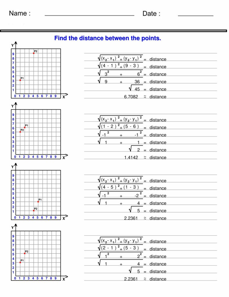 Find the distance between the points - Pythagorean Theorem Distance ... Find the distance between the points - Pythagorean Theorem Distance ...