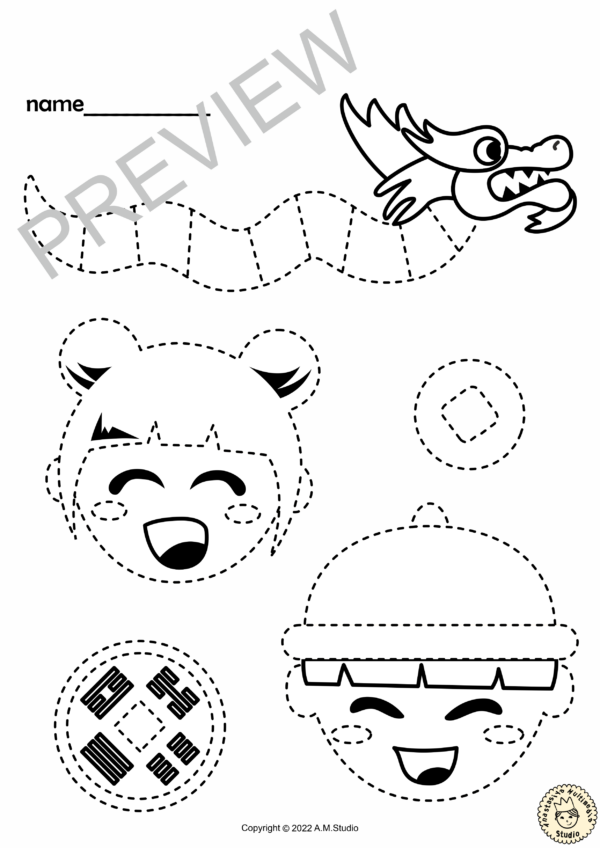 Chinese New Year Trace and Color Pages | Made By Teachers