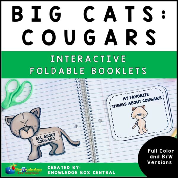 Big Cats: Cougars Interactive Foldable Booklets | Made By Teachers