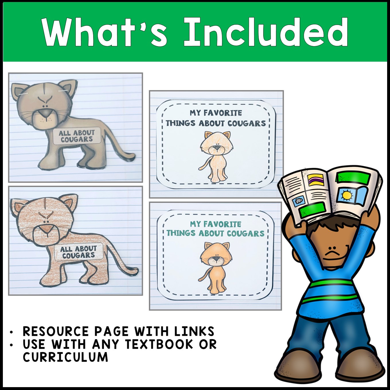 Big Cats: Cougars Interactive Foldable Booklets | Made By Teachers