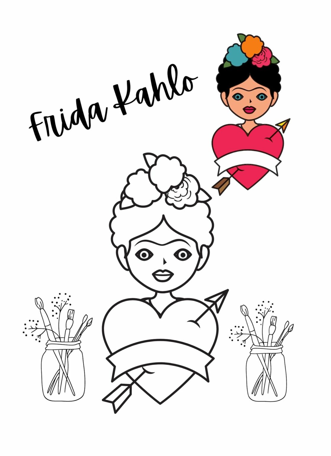 Frida Kahlo coloring pages activities | Made By Teachers
