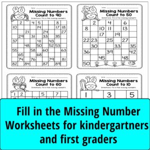 Fill in the Missing Number Worksheets for kindergartners and first ...