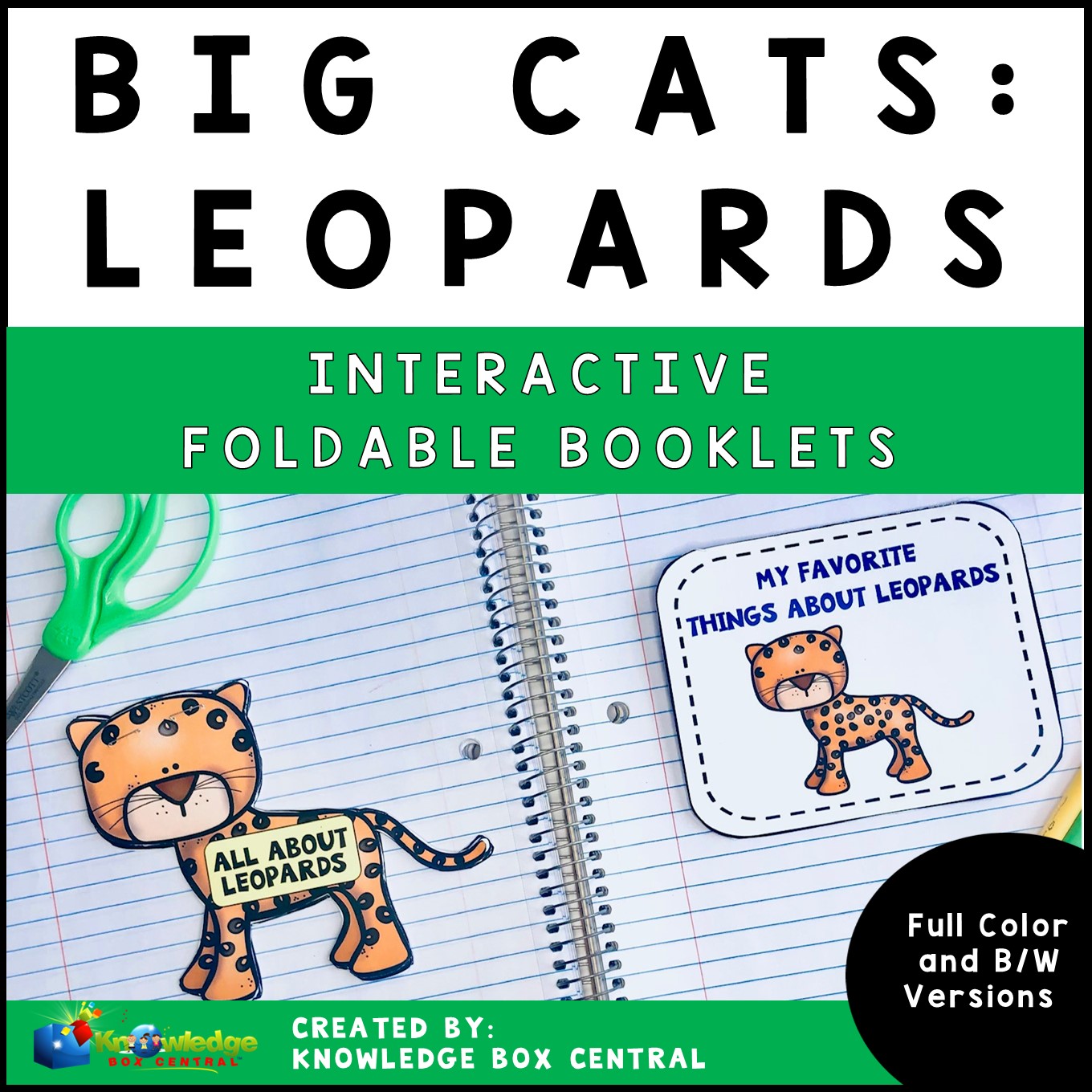 Big Cats: Leopards Interactive Foldable Booklets | Made By Teachers