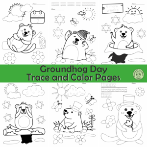 Groundhog Day Trace and Color Pages | Fine Motor Activities | Made By ...