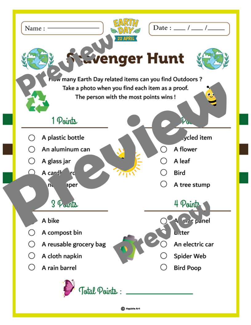 Earth Day Scavenger Hunt Game | Made By Teachers