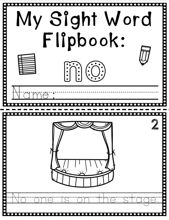 Sight Word Flip Book (Flipbook) - NO | Made By Teachers