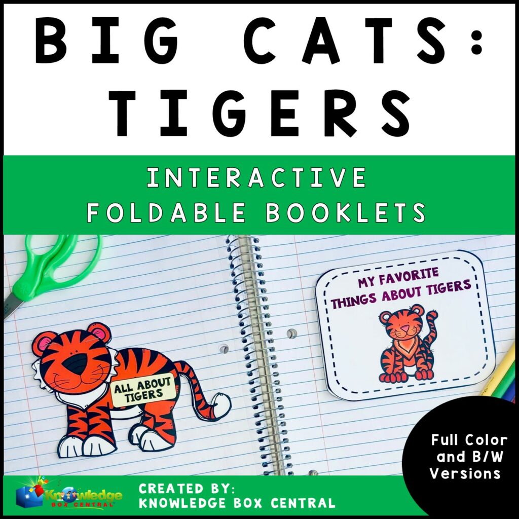 Big Cats: Tigers Interactive Foldable Booklets | Made By Teachers