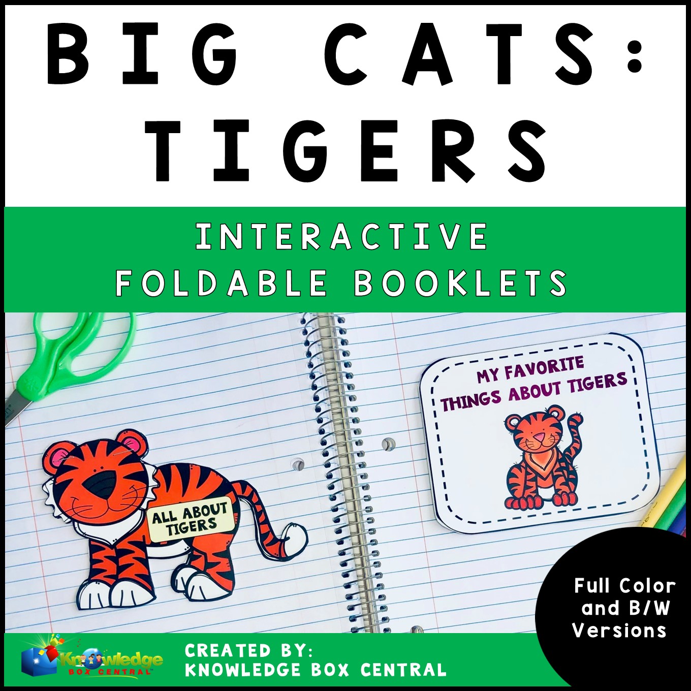 Big Cats: Tigers Interactive Foldable Booklets | Made By Teachers