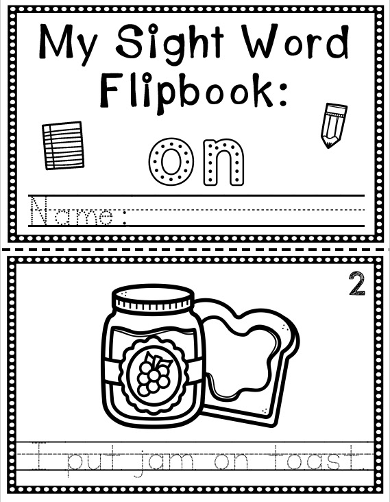 Sight Word Flip Book (Flipbook) - ON | Made By Teachers