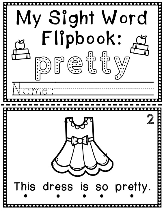 Sight Word Flip Book (Flipbook) - PRETTY | Made By Teachers
