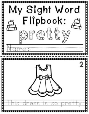 Sight Word Flip Book (Flipbook) - PRETTY | Made By Teachers
