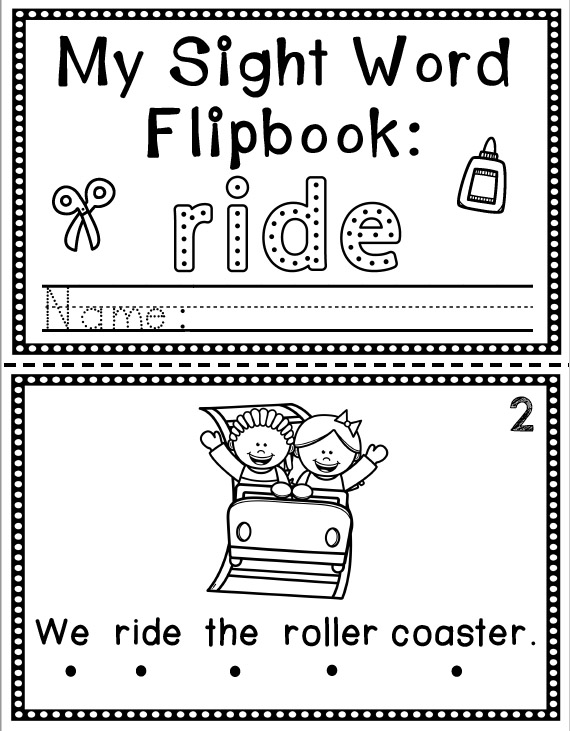 Sight Word Flip Book (Flipbook) - RIDE | Made By Teachers