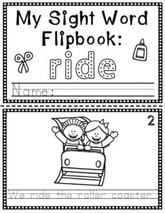 Sight Word Flip Book (Flipbook) - RIDE | Made By Teachers