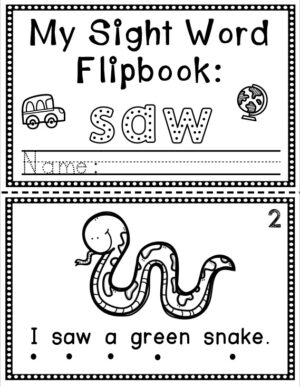 Sight Word Flip Book (Flipbook) - SAW | Made By Teachers