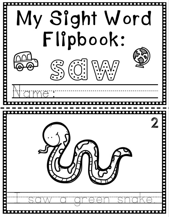 Sight Word Flip Book (Flipbook) - SAW | Made By Teachers