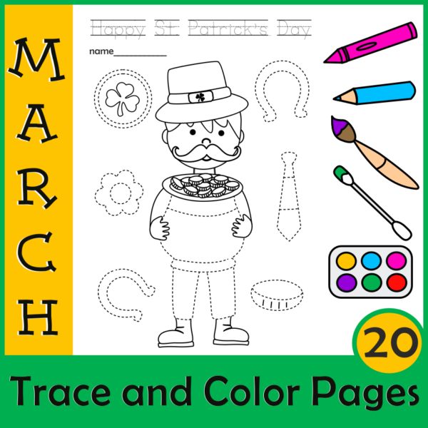 St. Patrick`s Day Picture Tracing Activities for Preschoolers | Pre ...