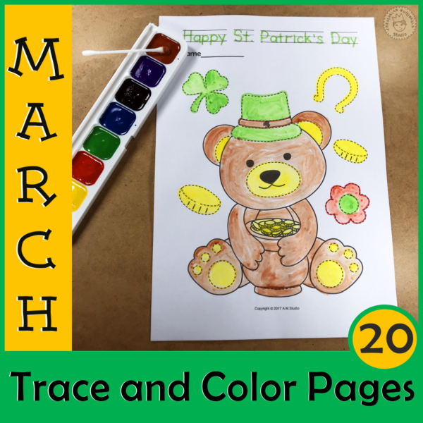 St. Patrick`s Day Picture Tracing Activities for Preschoolers | Pre ...